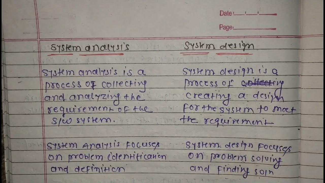Difference between System Analysis and System Design in software ...