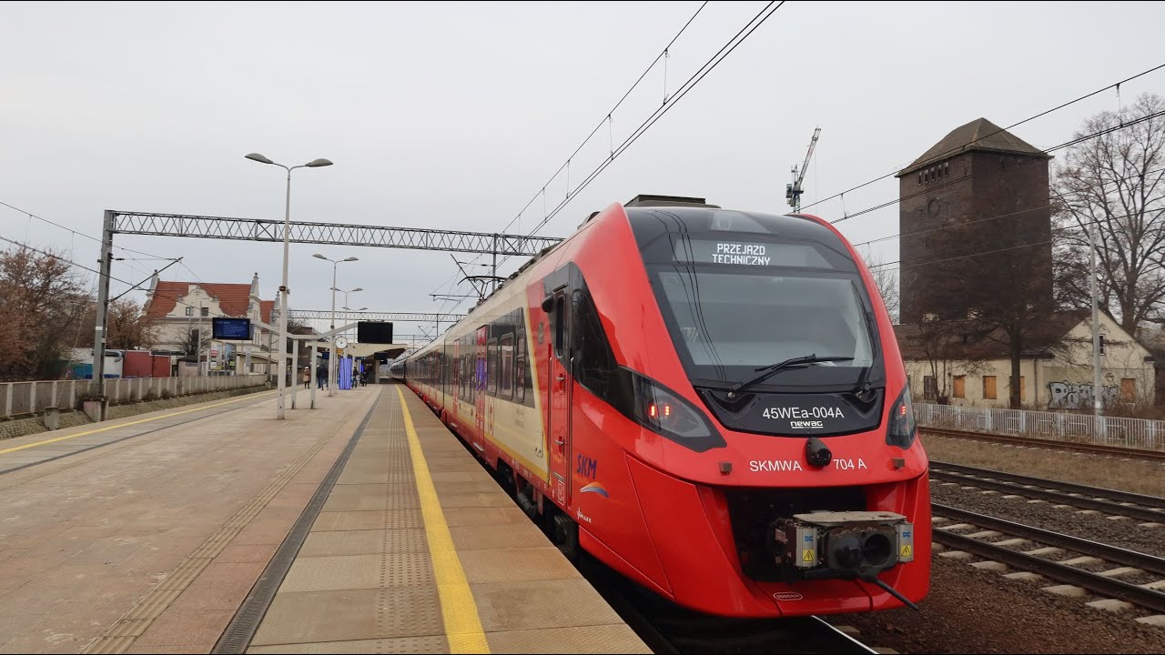 Przejazd: Newag-Impuls2 #45WE-003 + #45WE-004 SKM Warszawa Linia S10 ...