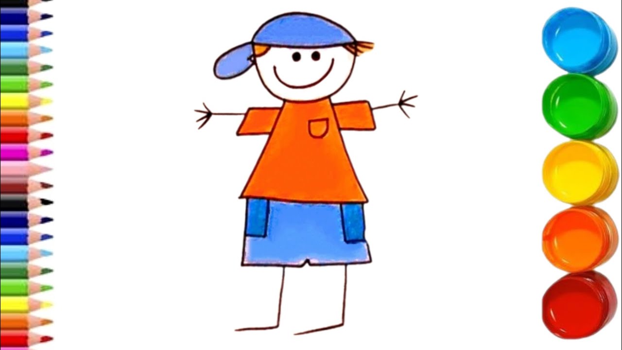How to draw child or boy | child or boy drawing for kids | How to draw ...