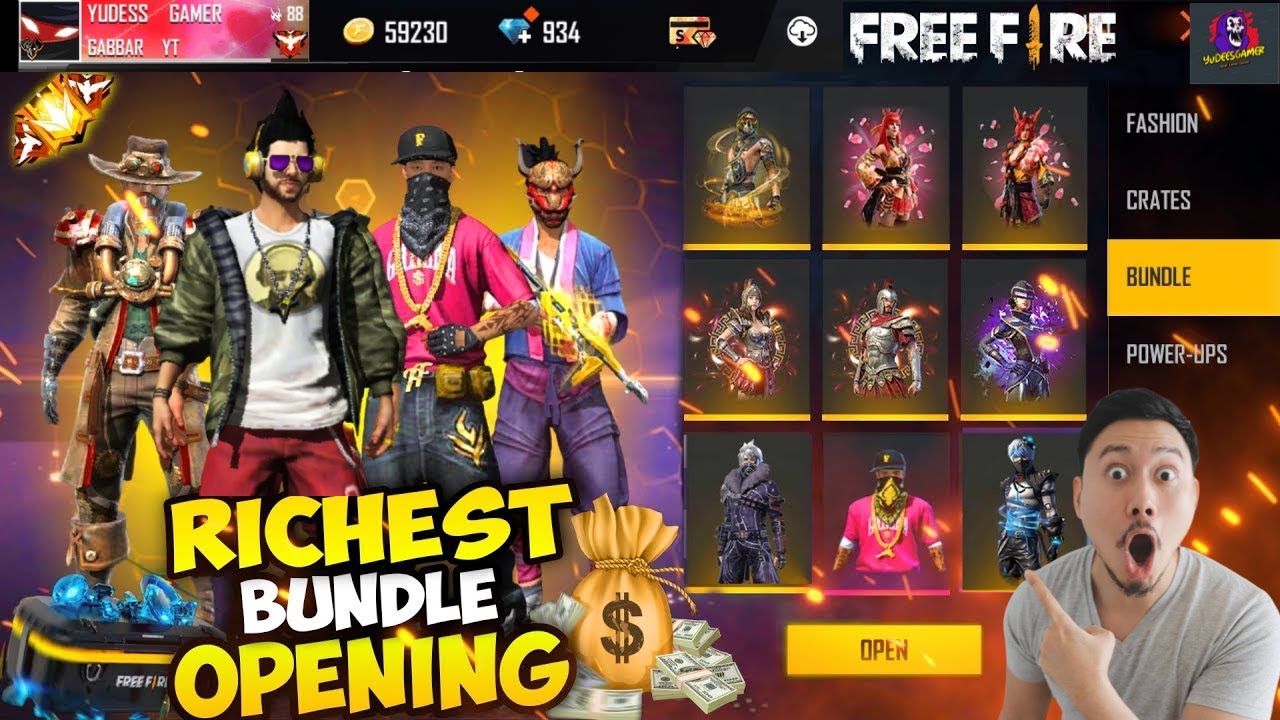 OPENING MOST RARE BUNDLES IN FREE FIRE | Opening Rare Bundle In Free ...