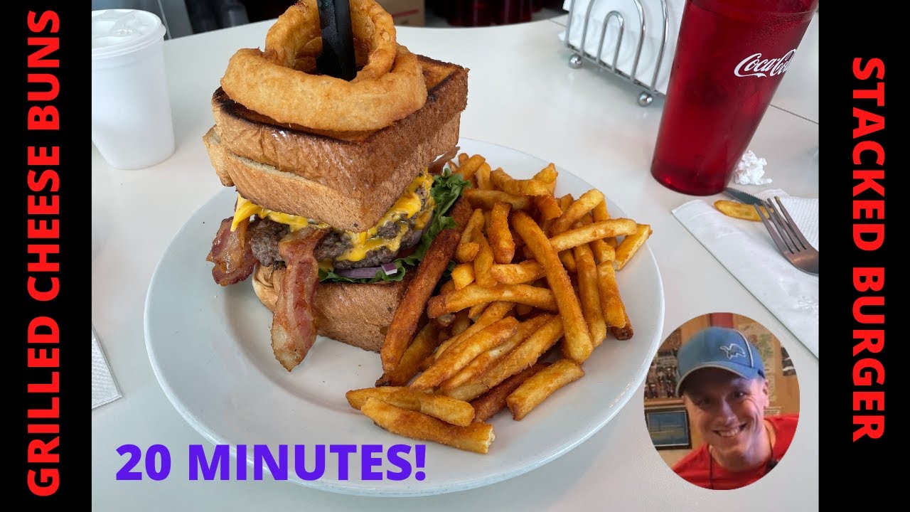 STACKED BURGER CHALLENGE IN A DINER - Comet Burger - Comet Classic ...