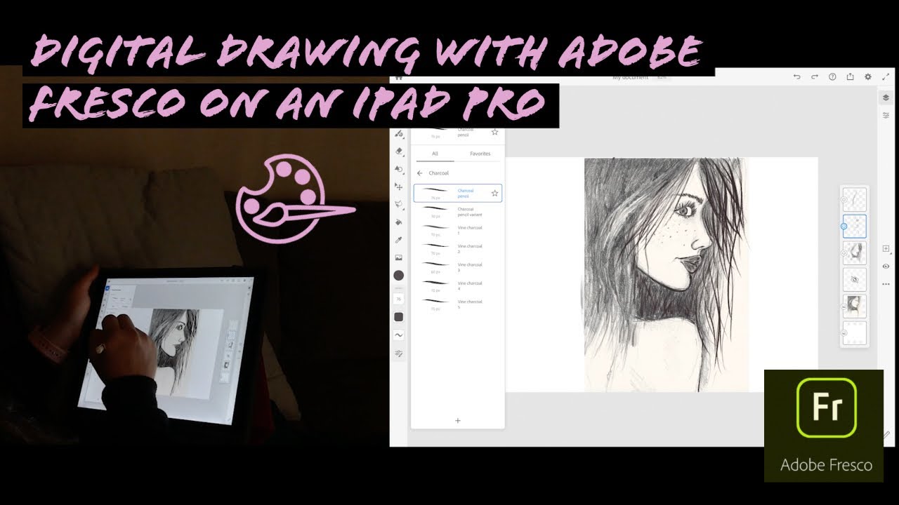 Digital Drawing with Adobe Fresco on an Apple iPad Pro - time-lapse ...