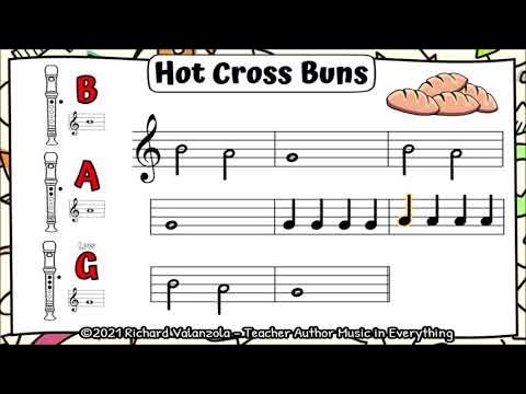 Recorder Play Along Video Hot Cross Buns Backing Track - YouTube