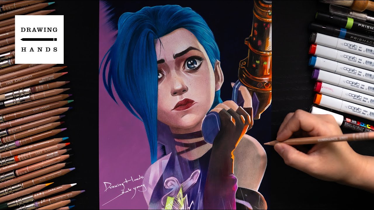 Drawing Arcane - Jinx [Drawing Hands] - YouTube