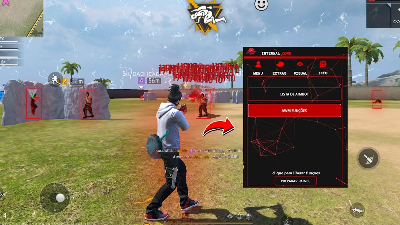 USANDO CHEAT EXTERNAL kkkkkkk🖕 PAINEL AIMBOT MOD FREEFIRE MOBILE IPA HEADTRICK PARA ANDROID IOS ...