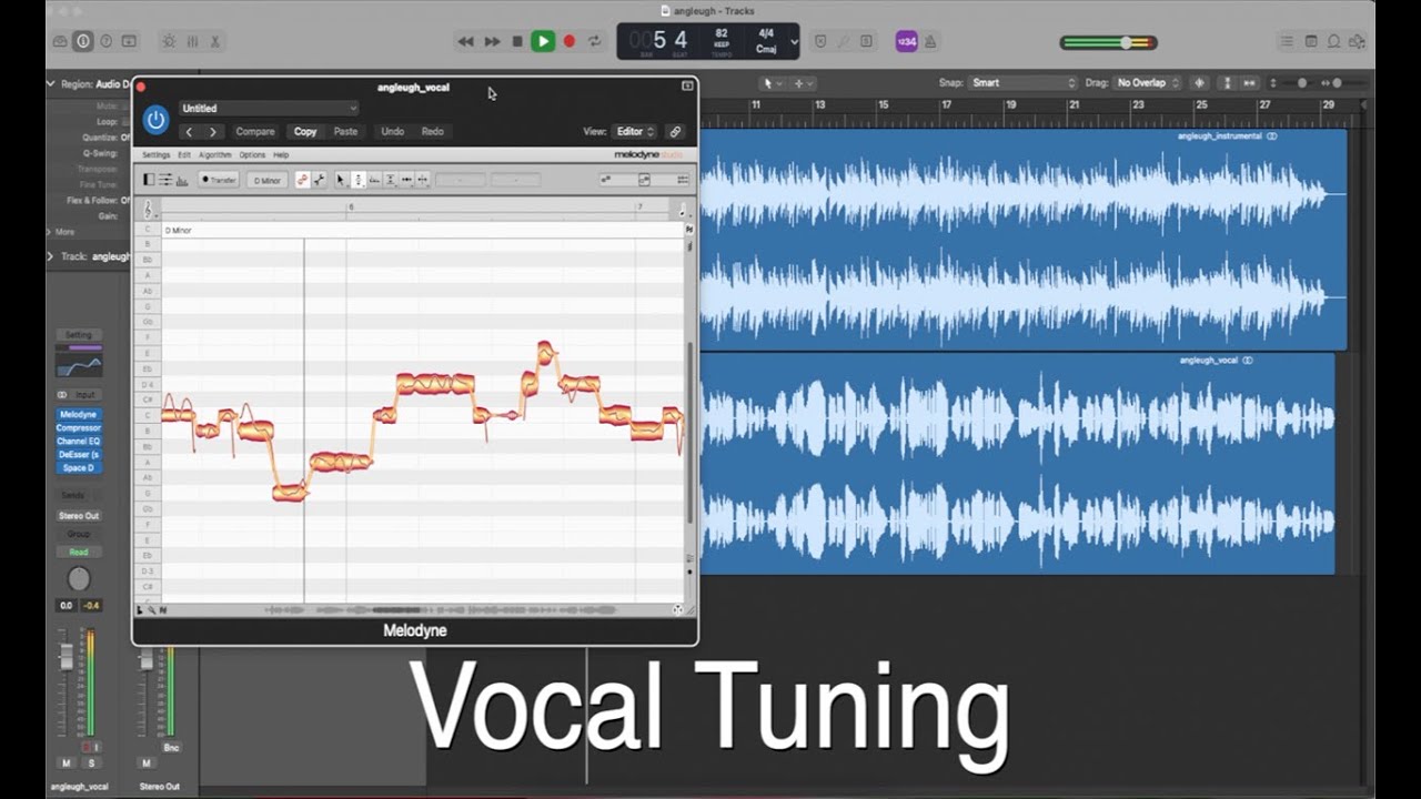 Manually tune and fix vocal alignment with melodyne, noise removing ...