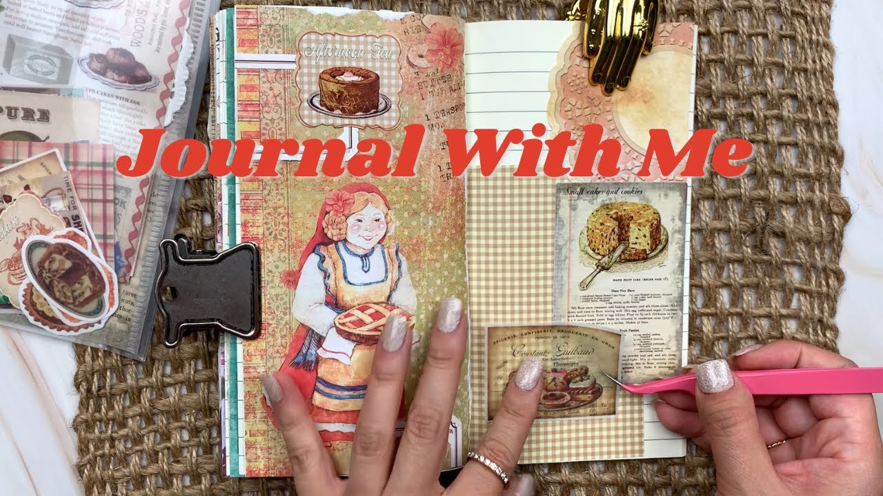 ASMR | Vintage Bakery Scrapbook (art) Journal - YouTube