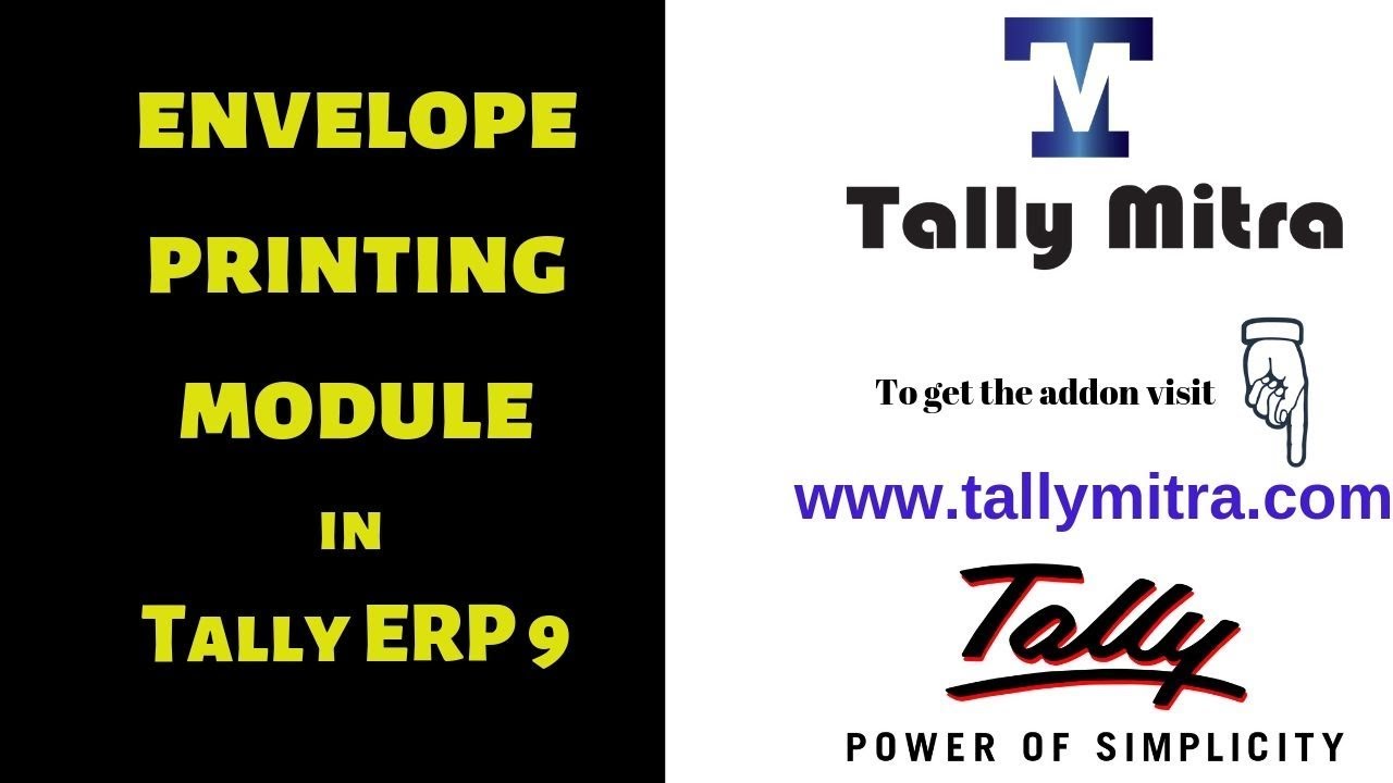 Tally Mitra | envelope printing in Tally ERP9 | Tally Add on - YouTube