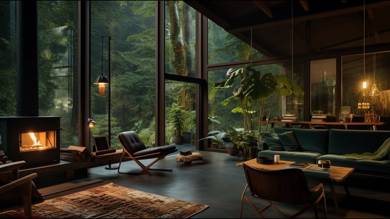 It's Raining Heavily And Windy Outside. Take A Rest By The Window With ...