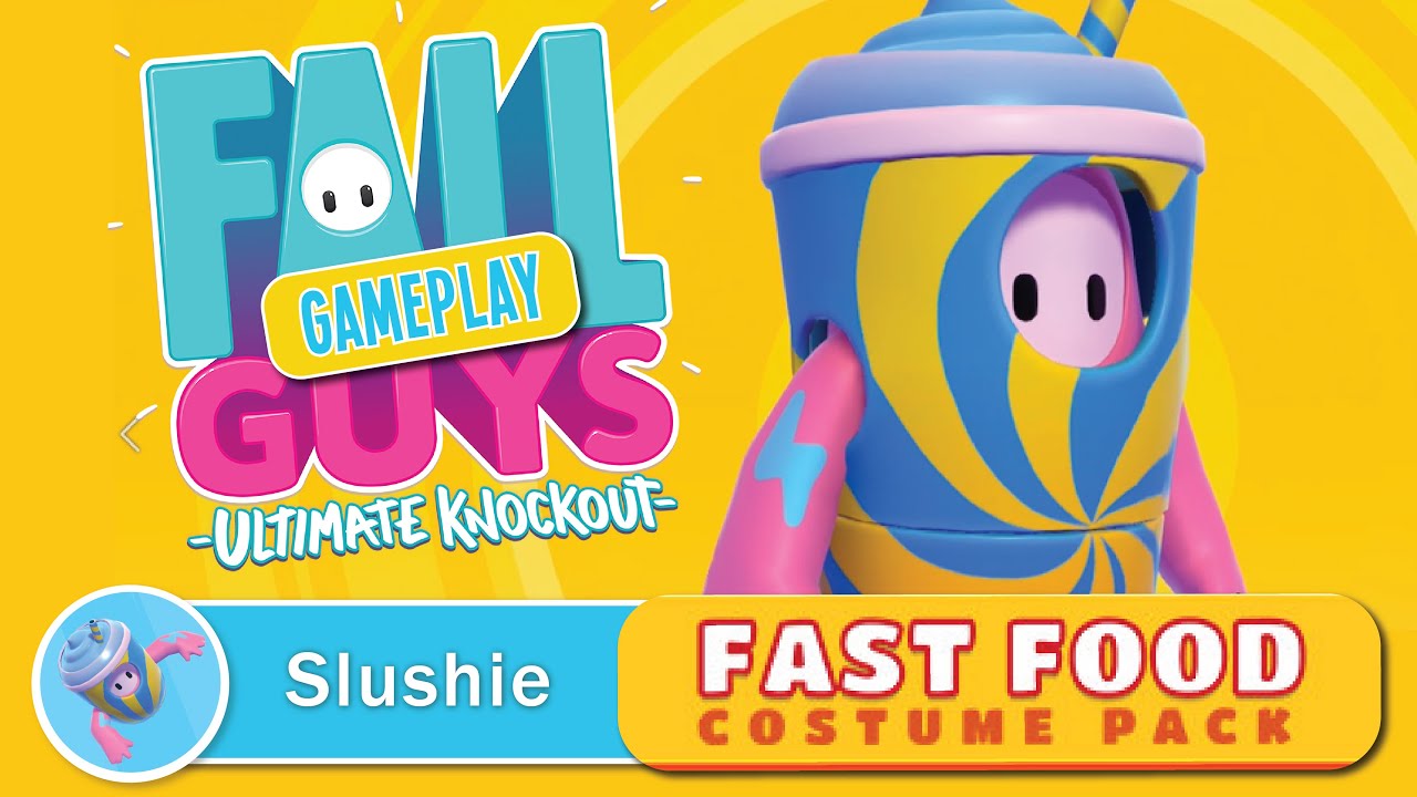 Fall Guys Gameplay - Fast Food Costume Pack(SLUSHIE SKIN) - YouTube
