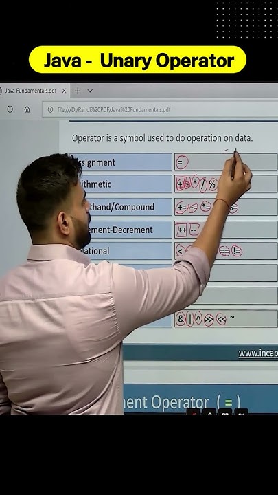 Java - Unary Operator || #incapp #rahulchauhansir #shorts #virelvideo #coding - YouTube