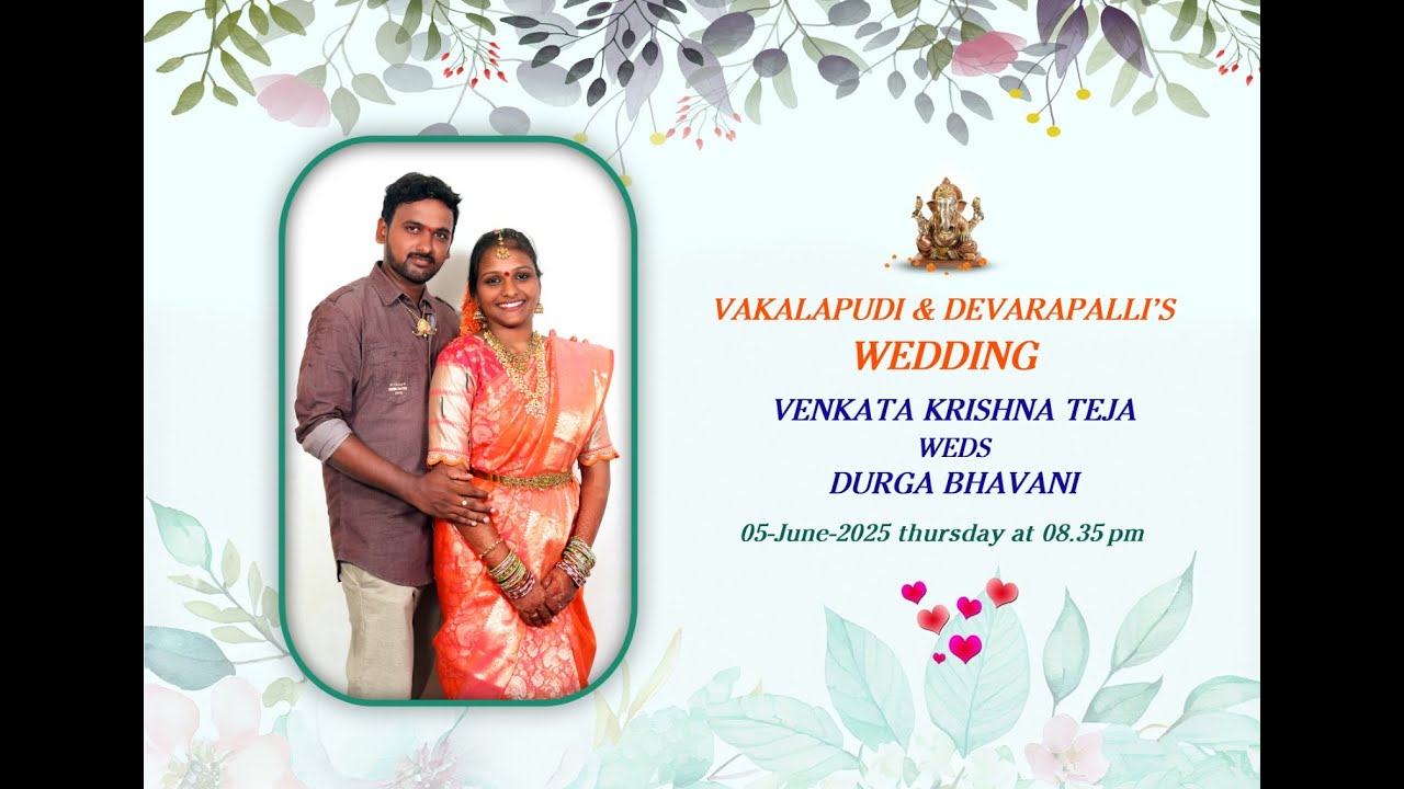 VENKATA KRISHNA TEJA WEDS DURGA BHAVANI WEDDING LIVE - YouTube