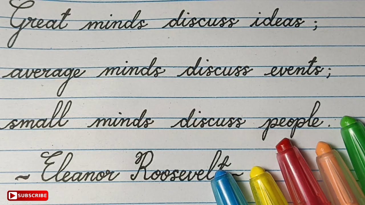 Best Inspirational Quotes in English Cursive Writing, Handwriting ...