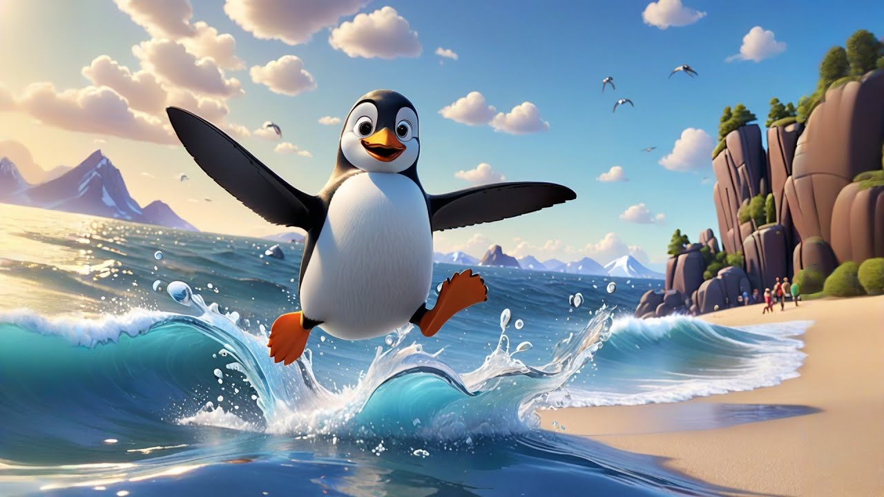 Penguin’s Playful Plunge 🐧💦 | Fun Kids Movement & Learning Song ...