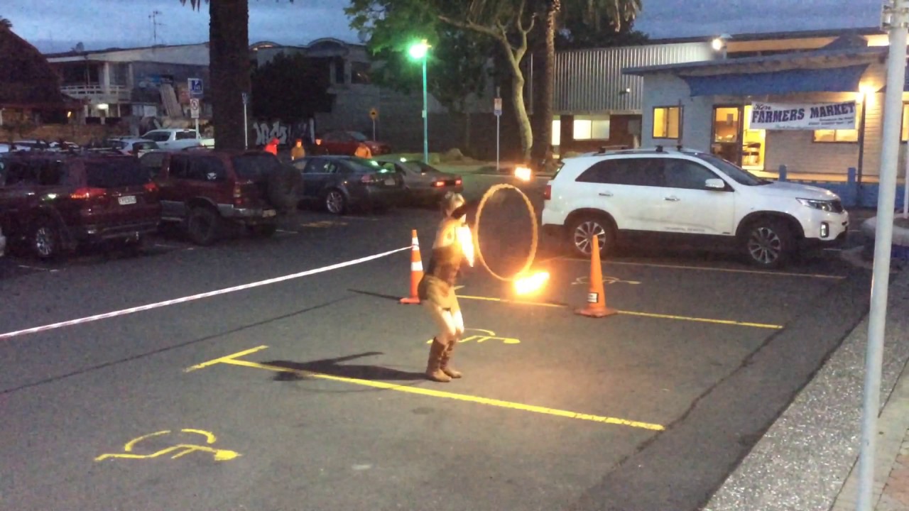 Fire hooper in Mount Maunganui, New Zealand - YouTube