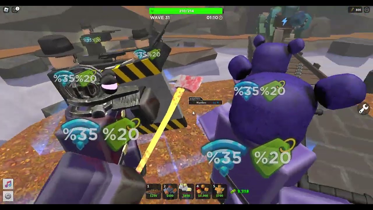 Roblox tds use warden to win molten :) - YouTube