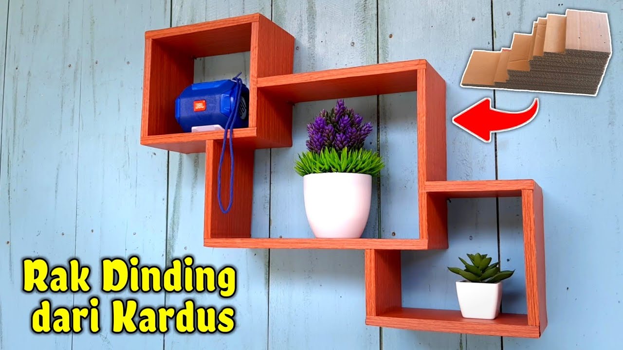 Tutorial Membuat Rak Dinding dari Kardus - YouTube
