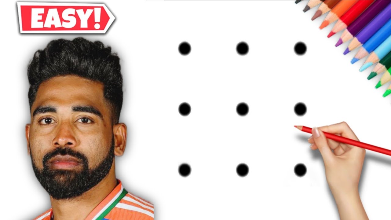How to draw Mohammed Siraj step by step | Mohammed Siraj drawing - YouTube