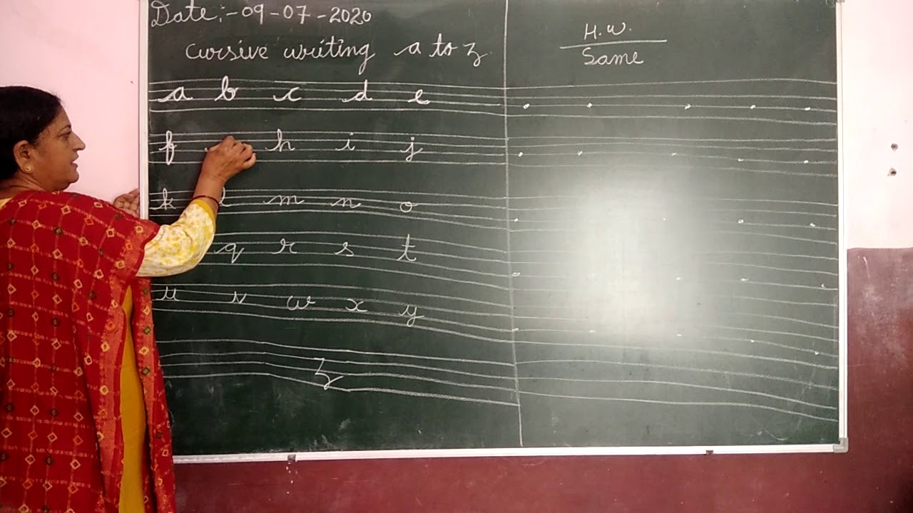 Class : kg cursive writing A to Z - YouTube