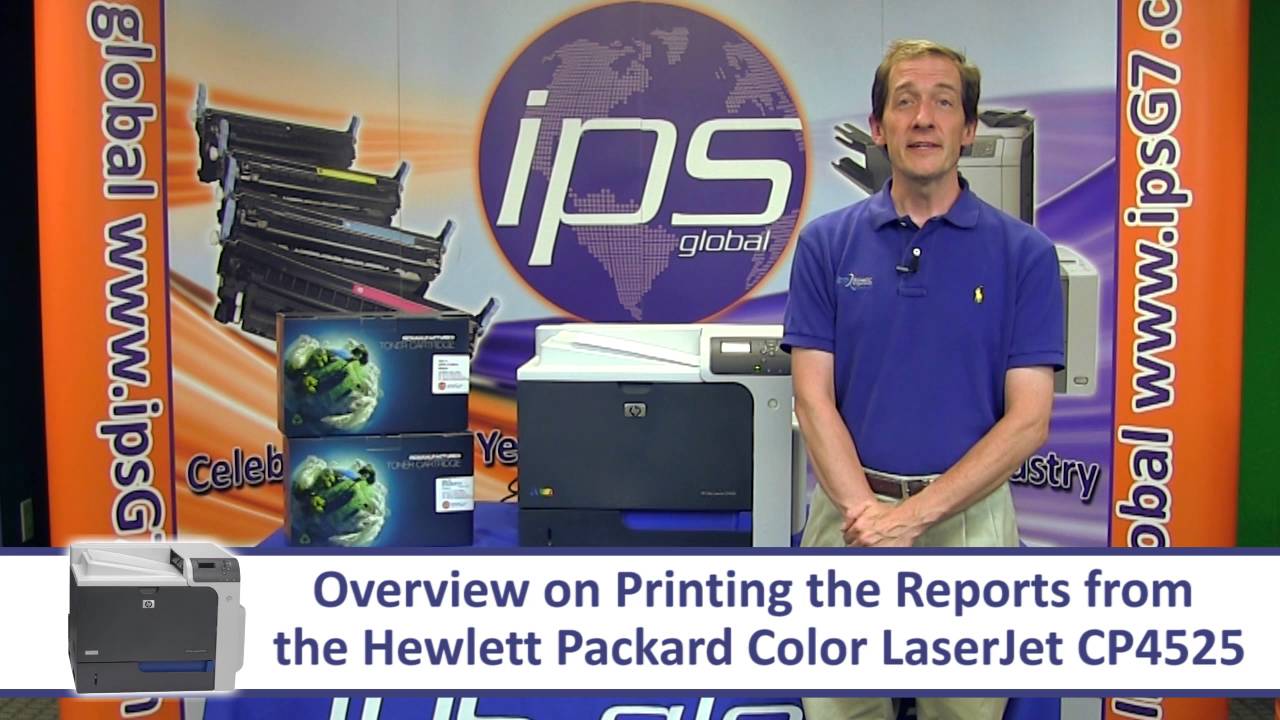 HP CP4525 - Printing the Report Pages - YouTube
