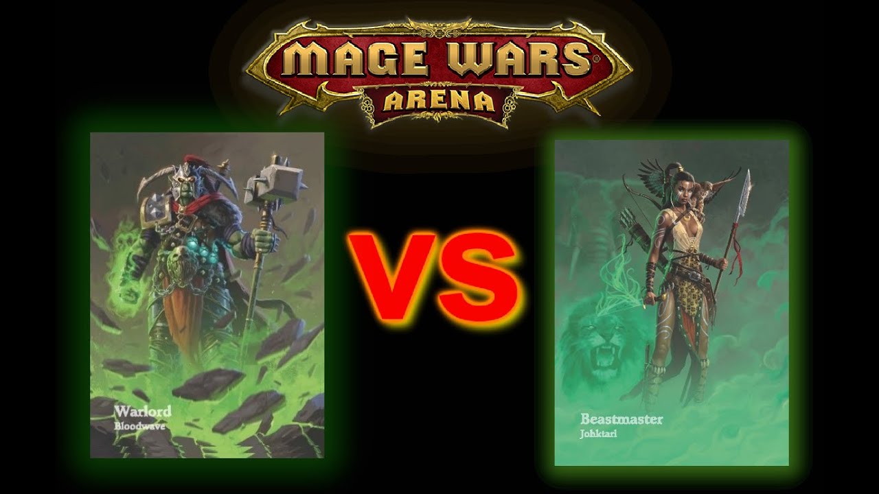 Bloodwave Warlord vs Johktari Beastmaster - Mage Wars Battle #139 - YouTube