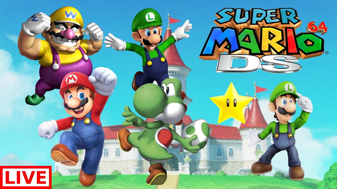 Super Mario 64 DS Live Stream Part 1 N64 Remake On The DS. Bowser Has ...
