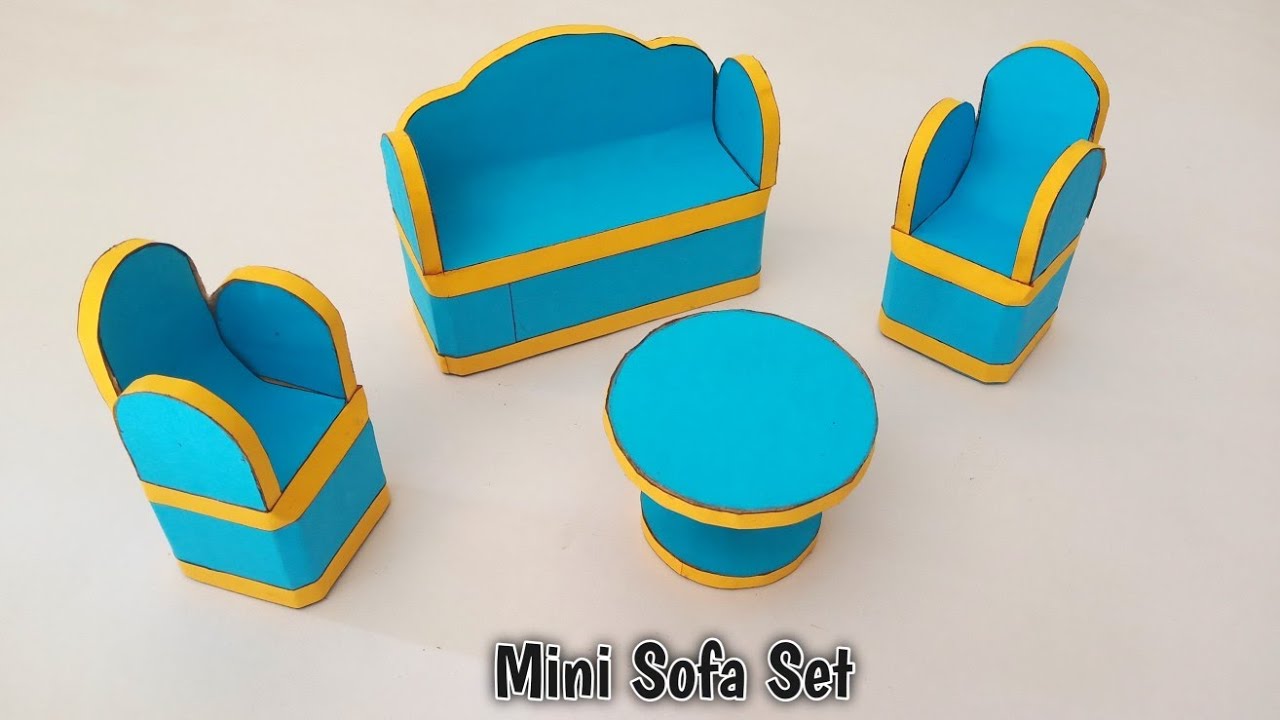 How to make Mini Sofa set | Cardboard Mini Sofa set | DIY Mini Sofa set ...
