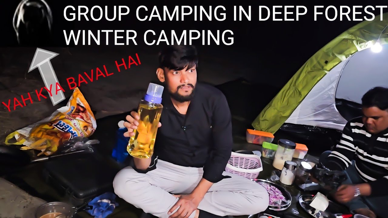 Group Camping In Deep Forest|Winter Camping In Bushcraft Shelter I ...