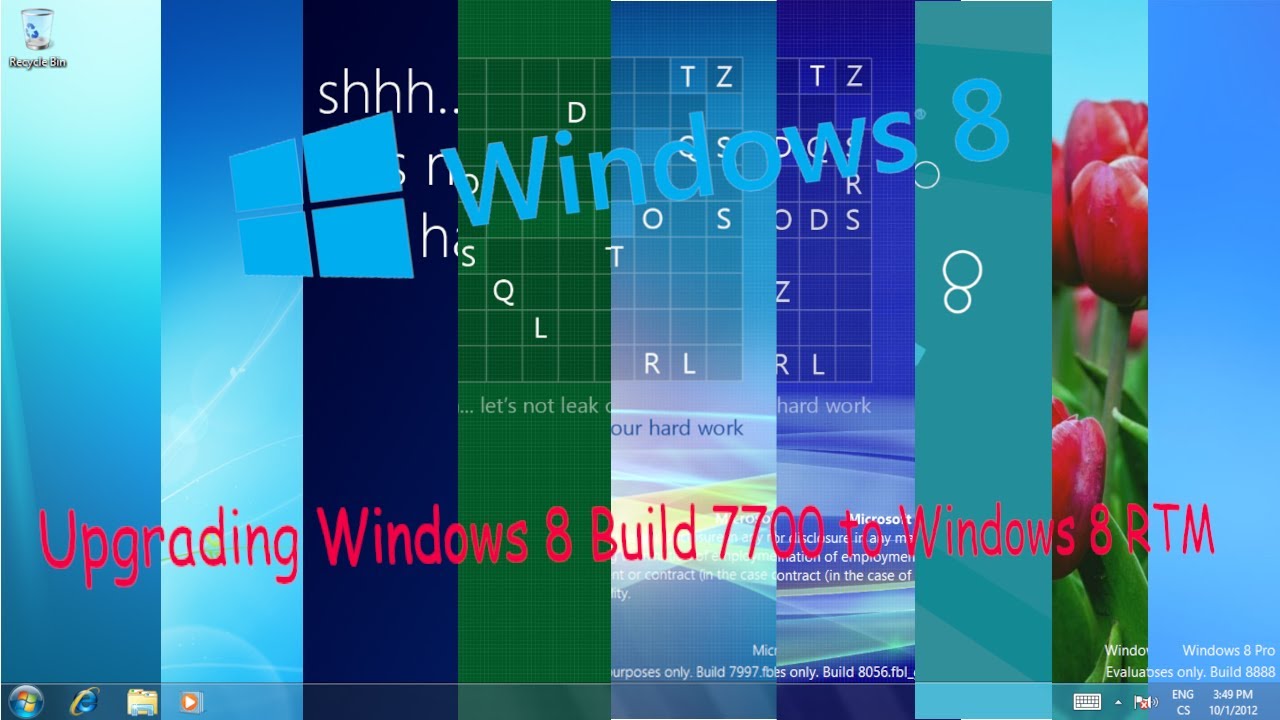 Upgrading Windows 8 Build 7700 to Windows 8 RTM - YouTube