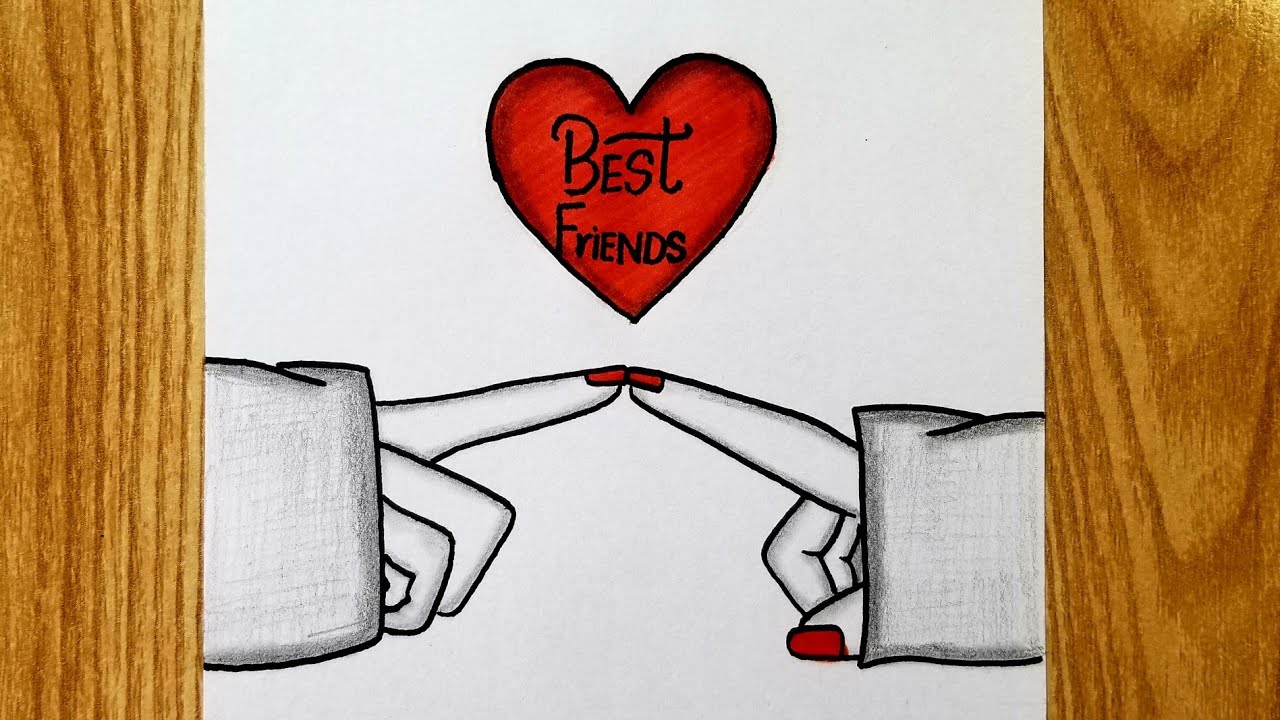 Best Friends Drawing Easy Step by step| Pencil Drawing For Beginners ...