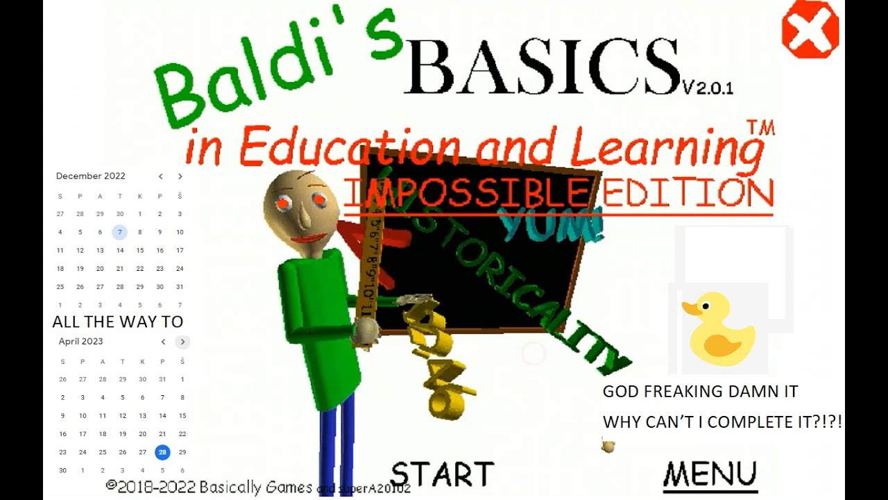 MY UNLUCKIEST EXPERIENCE | Baldi's Impossible Schoolhouse {WRONG ANSWERS ONLY} | TOOK 4 MONTHS ...