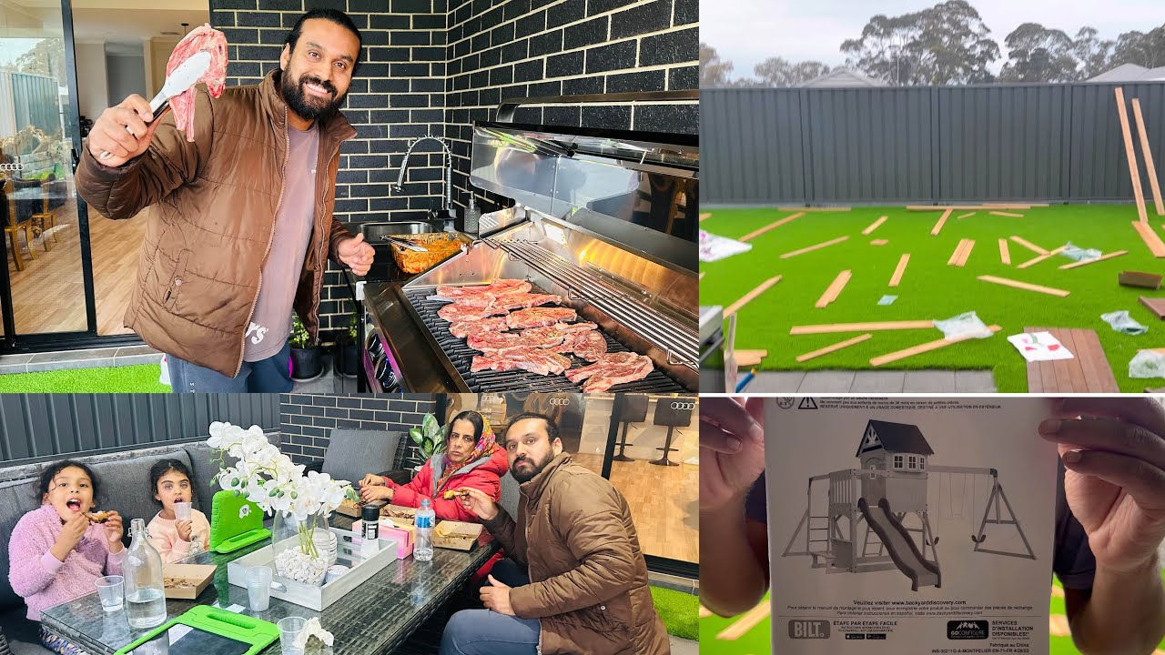 Pehli BBQ hamare outdoor kitchen table mein | bacho ka CUBBY HOUSE bhi ...