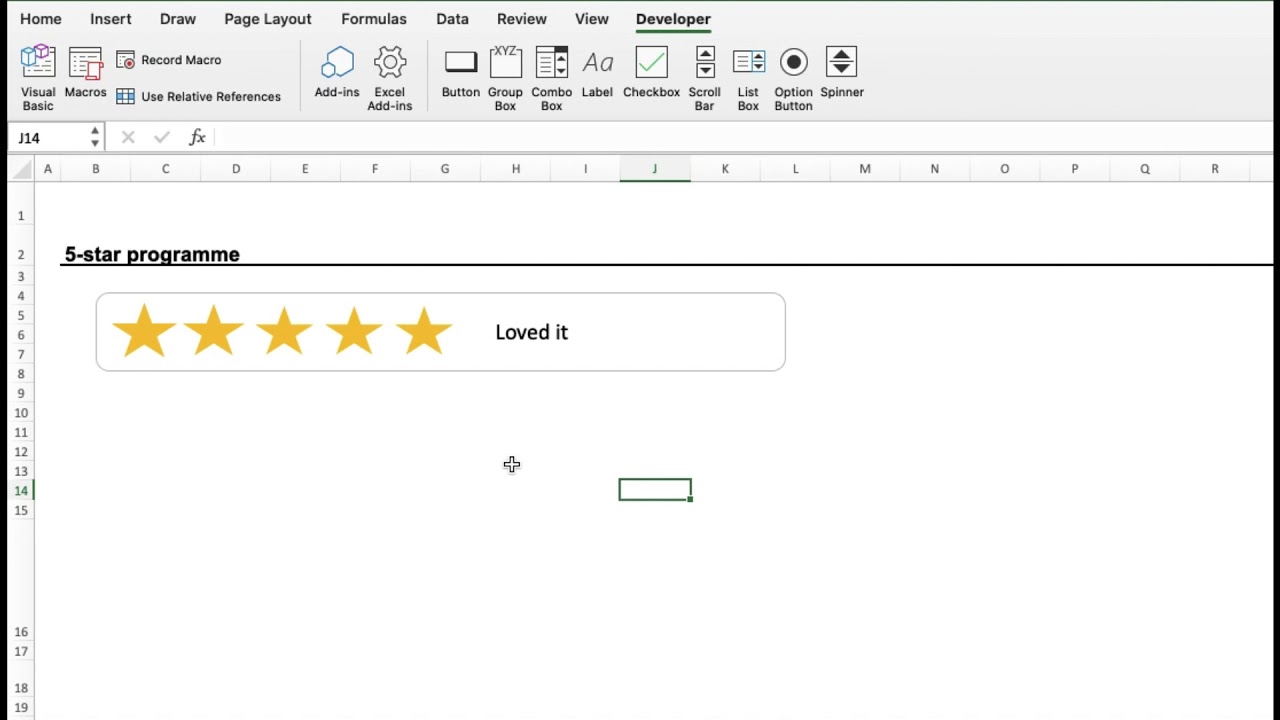 Build a 5-star ranking system in MS Excel - YouTube
