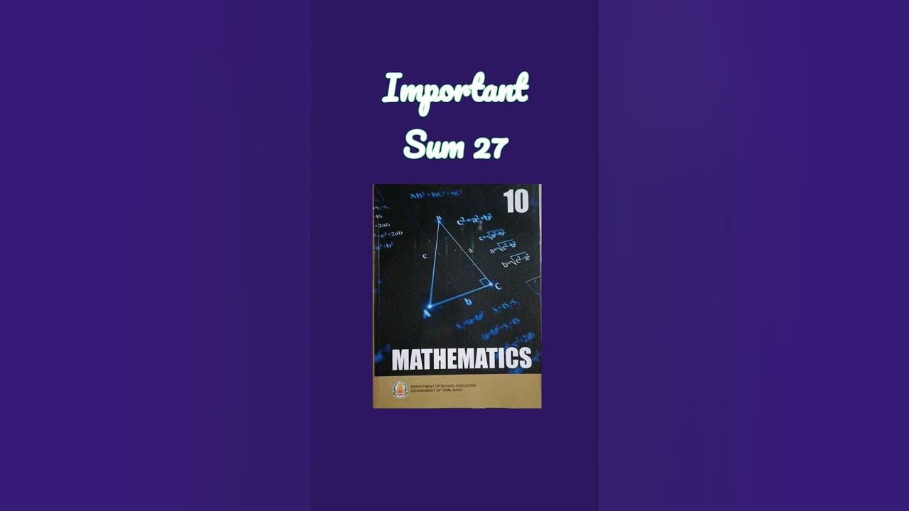 10th Maths Important Sum 27 #maths #publicexams - YouTube
