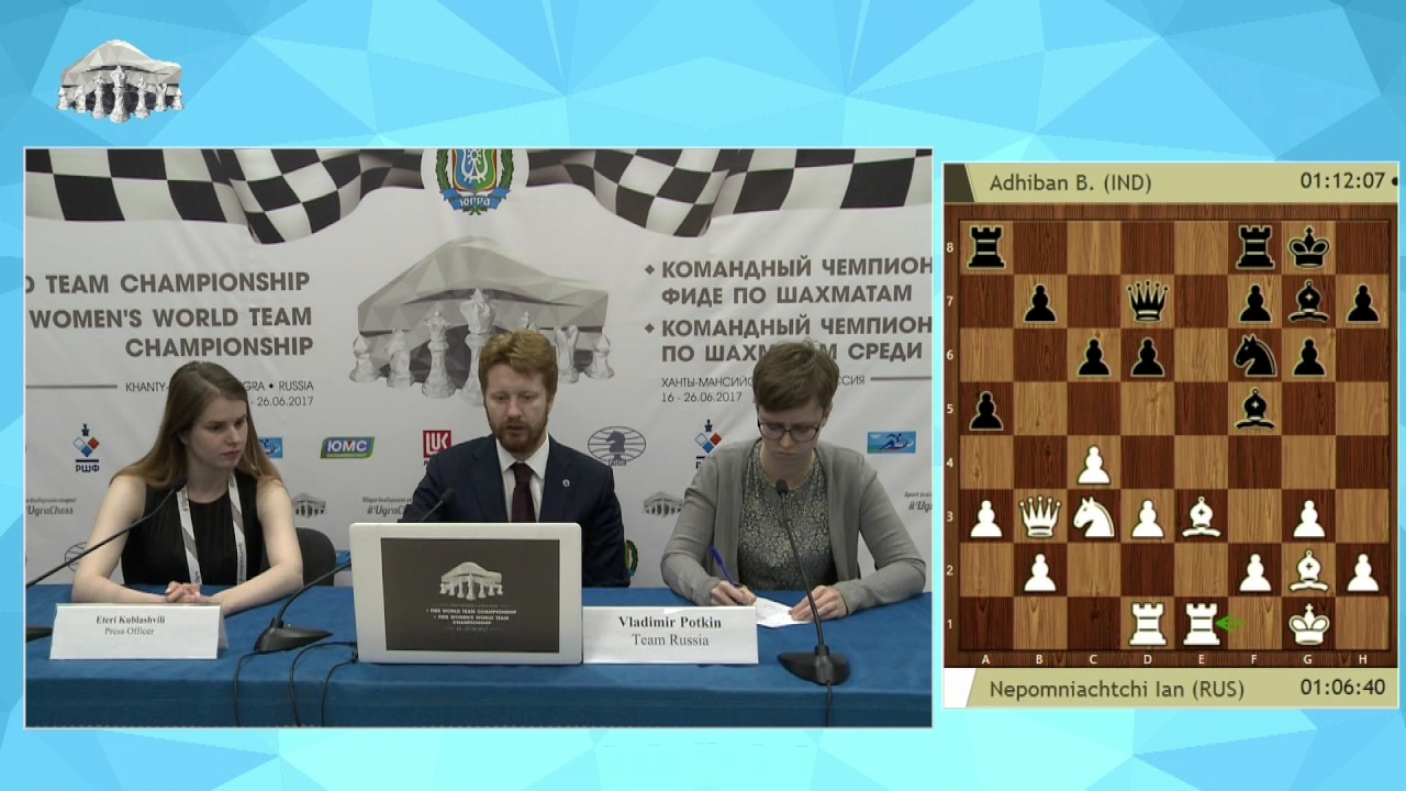 Round 7. Press conference with Vladimir Potkin, trainer of Russian men ...