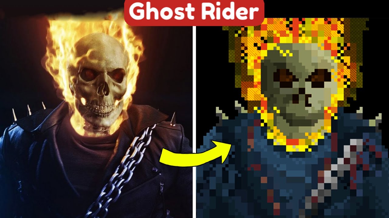 Drawing "Ghost Rider" in minigame "Starving Artists" in Roblox (16x ...