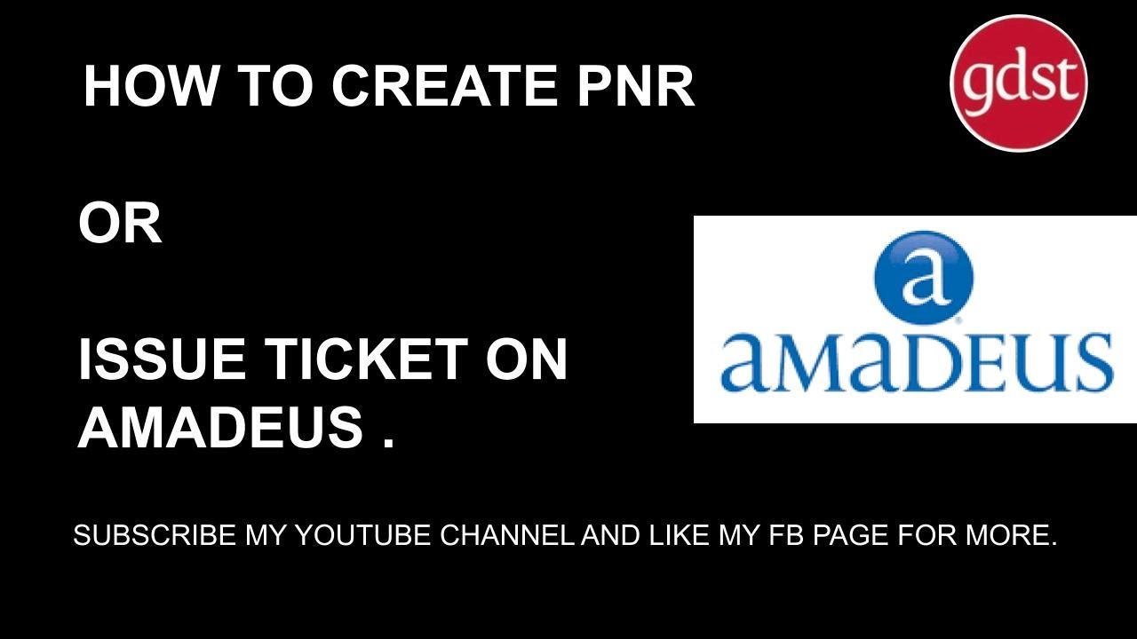 How to create pnr make booking and issue ticket on Amadeus . - YouTube