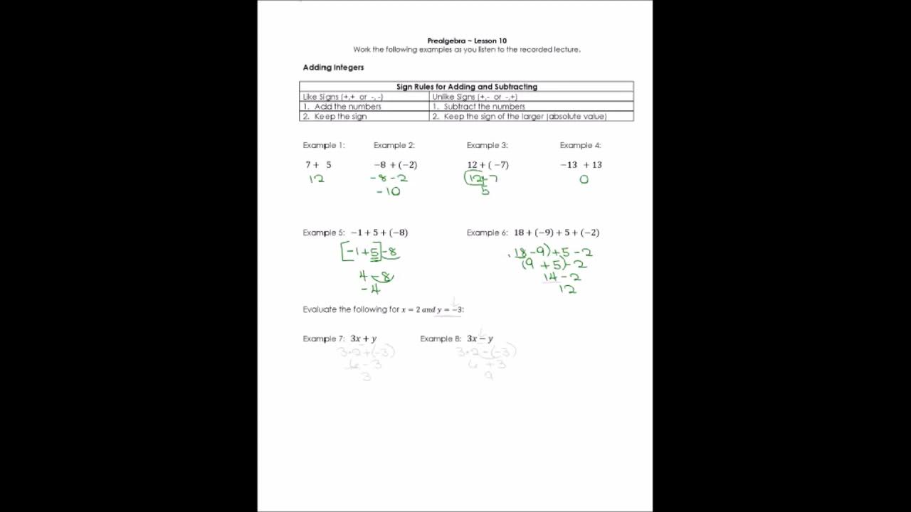 9 Adding Integers - YouTube