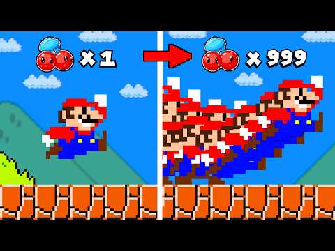 Super Mario Bros. But Every Cherry Makes Mario Replicate Infinitely