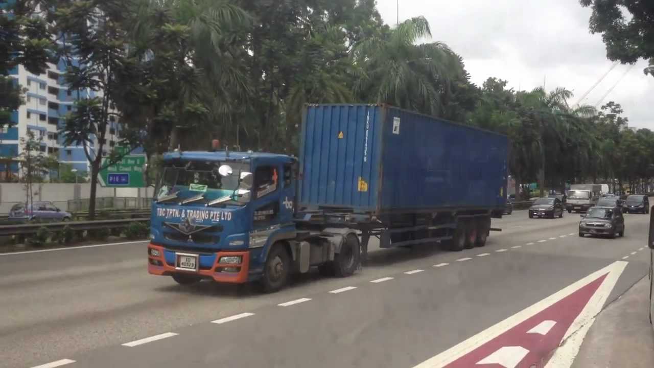 シンガポールのコンテナトレーラー Container Trucks In Singapore (20) - YouTube