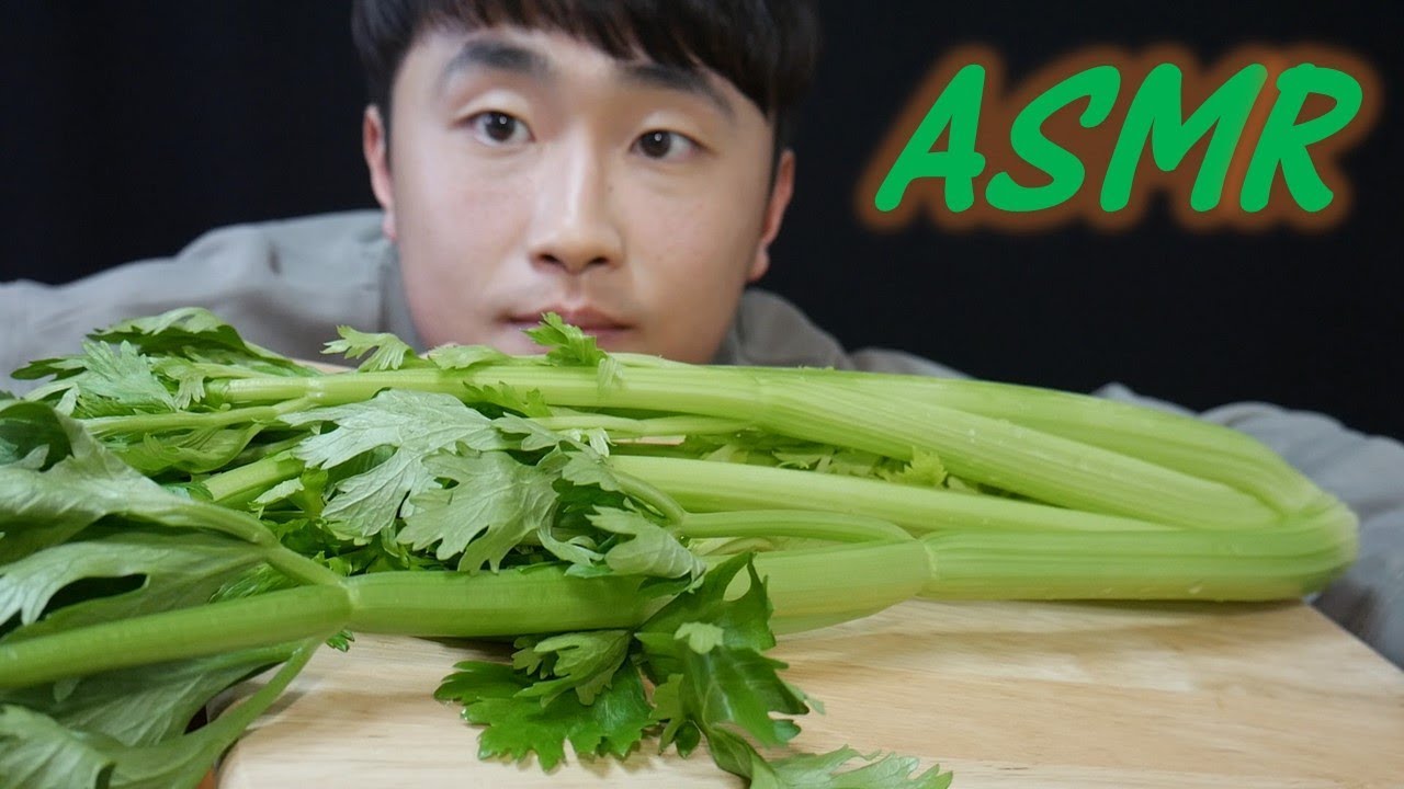 아삭아삭한 샐러리 ASMR 먹방!! celery AMSR Mukbang Eating show!! - YouTube