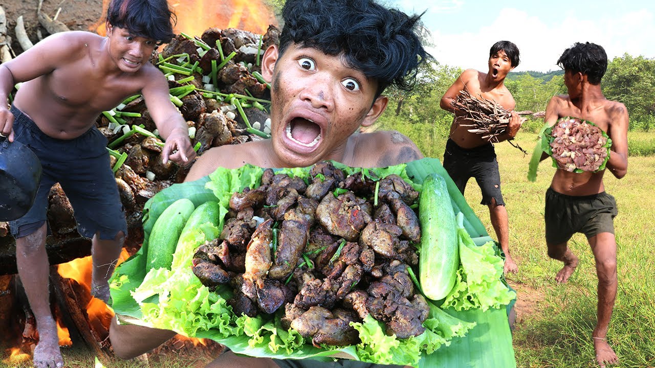 Primitive Wildlife: Survival Chicken Liver Cooking & Eating Adventure ...