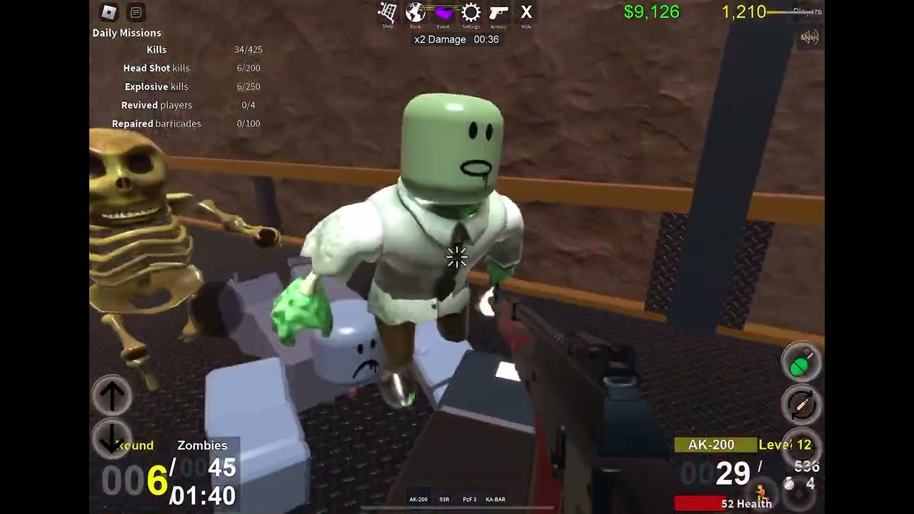 zombie uprising Game play Roblox - YouTube