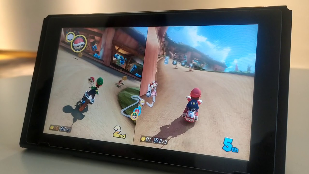 Mario kart 8 Split screen Switch 2 player play with friend - YouTube