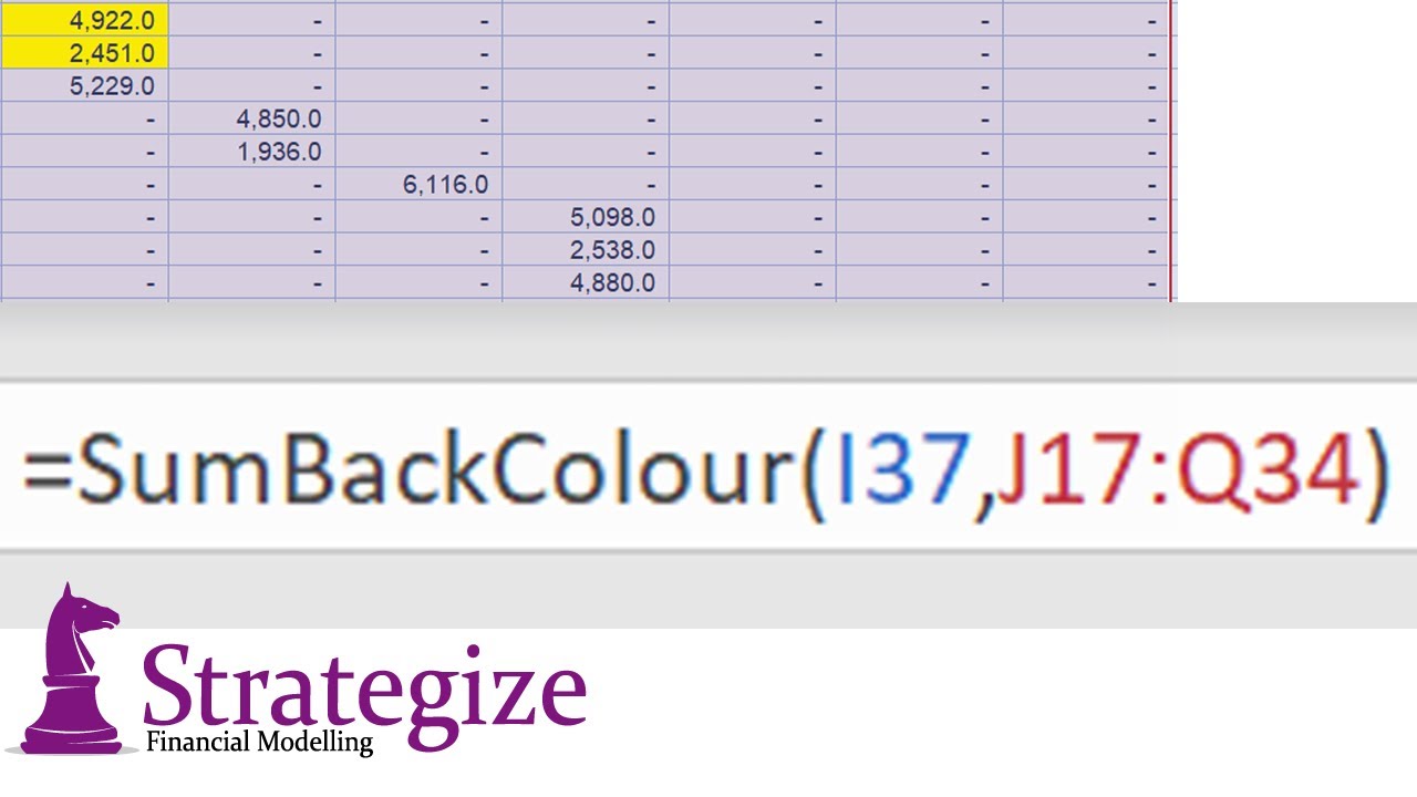 Excel VBA SUMIF By Fill Color YouTube Excel VBA SUMIF By Fill Color YouTube