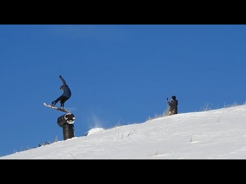Snowboarding at Millennium Park - YouTube