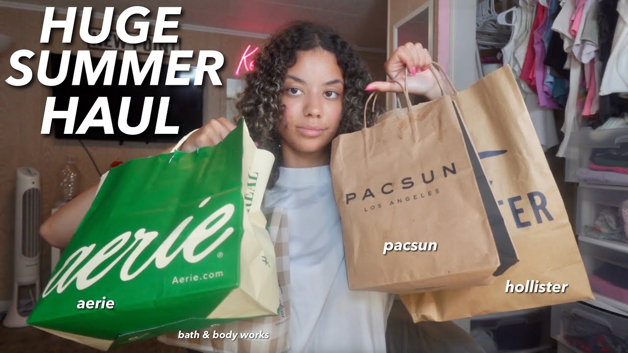 HUGE Summer Clothing Haul! Aerie, Pacsun, American Eagle! - YouTube