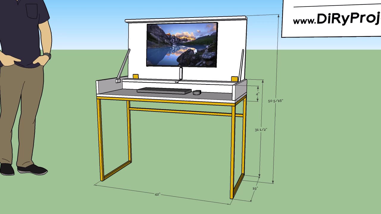 Flip Top Desk | DIRYProjects.com - YouTube