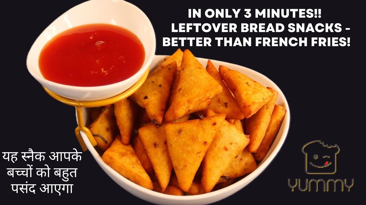 3 minute left over bread snacks | Better than French Fries - YouTube