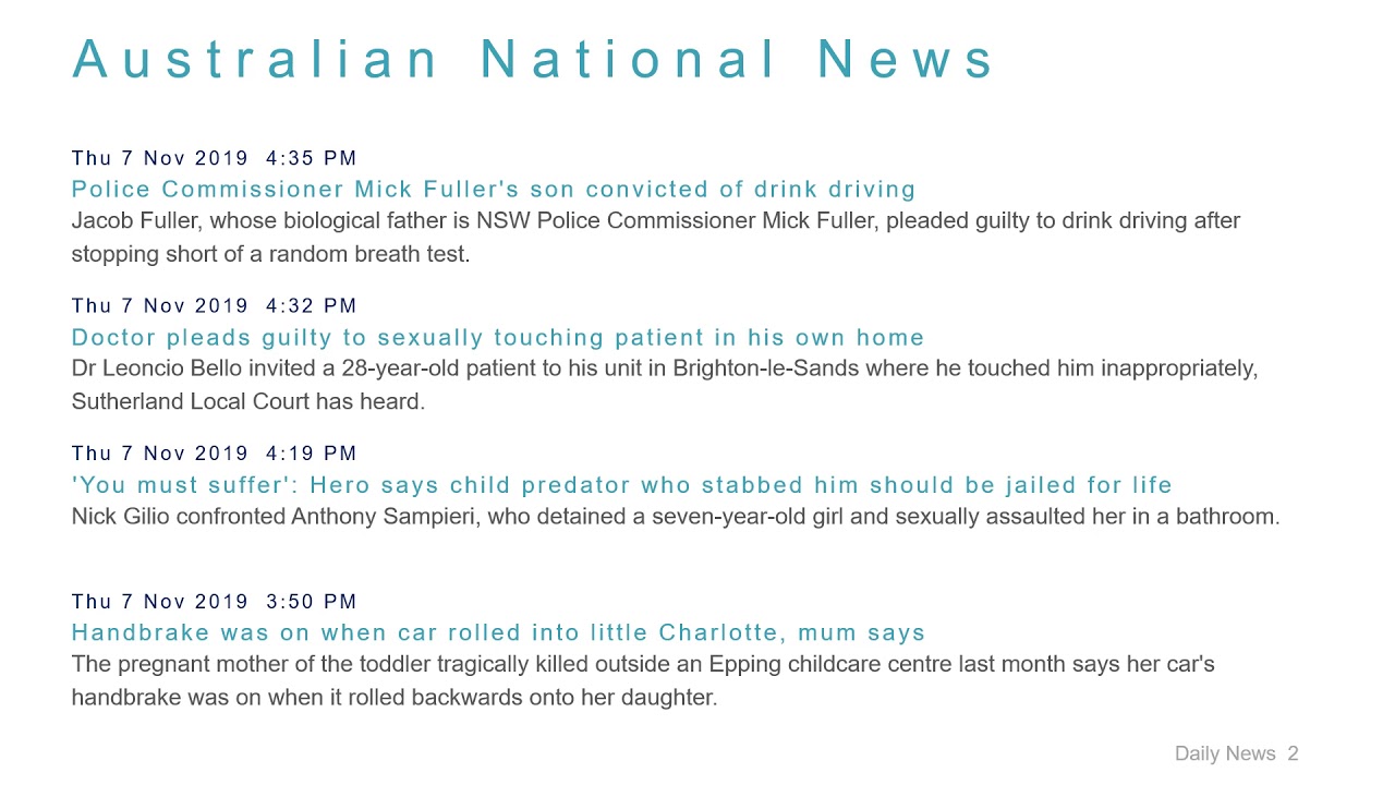 National News Headlines for 7 Nov 2019 - 6 PM Edition - YouTube
